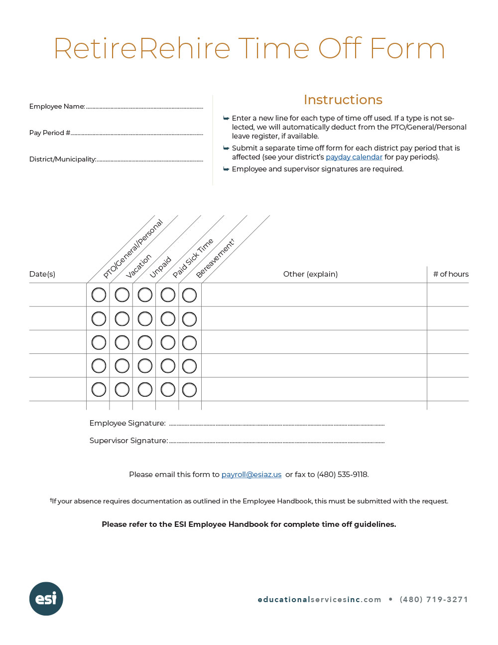 Employee Forms - ESI